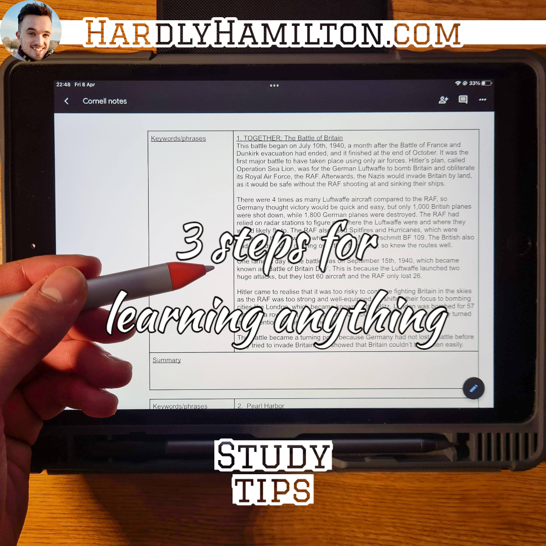 Cornell Note Taking – Study Tips – Hardly Hamilton